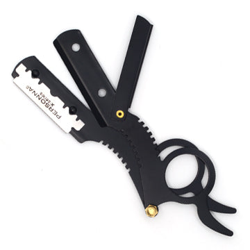 STRAIGHT RAZOR HOLDER W/ RING BLACK - HALF BLADE – True Barber Supply